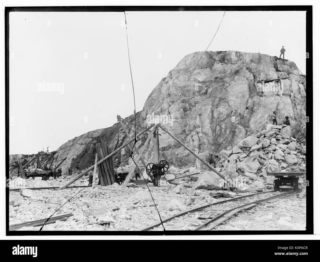 Quarry excavation view Black and White Stock Photos & Images - Alamy