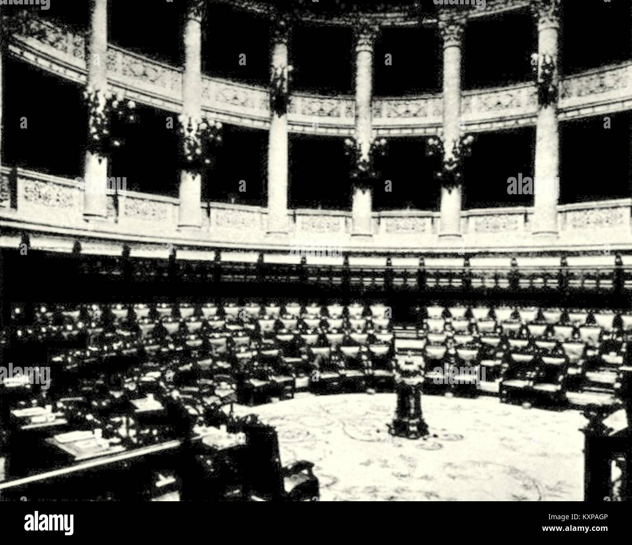 The 1903 photograph of the Cámara de Diputados (Chamber of Deputies) in ...