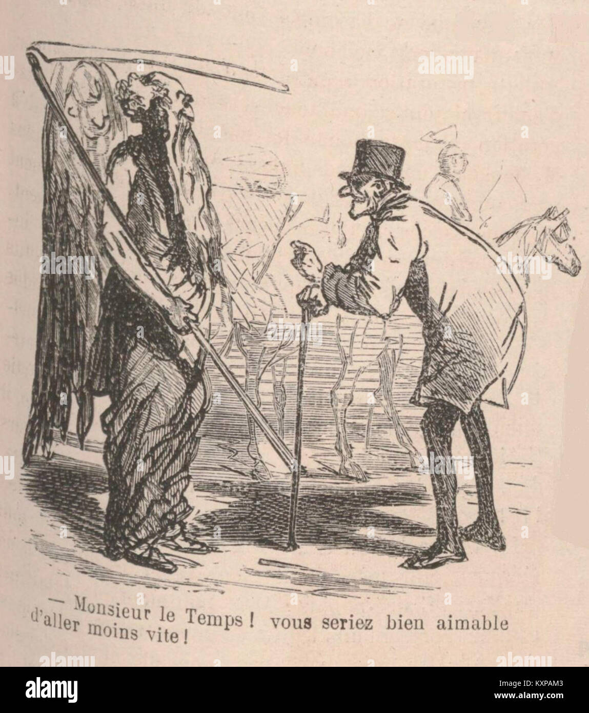 A humorous illustration from the March 7, 1868, edition of 'Le Monde ...