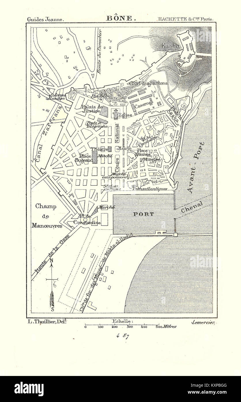 This 1887 map of Bône (now Annaba), Algeria, produced by Hachette ...