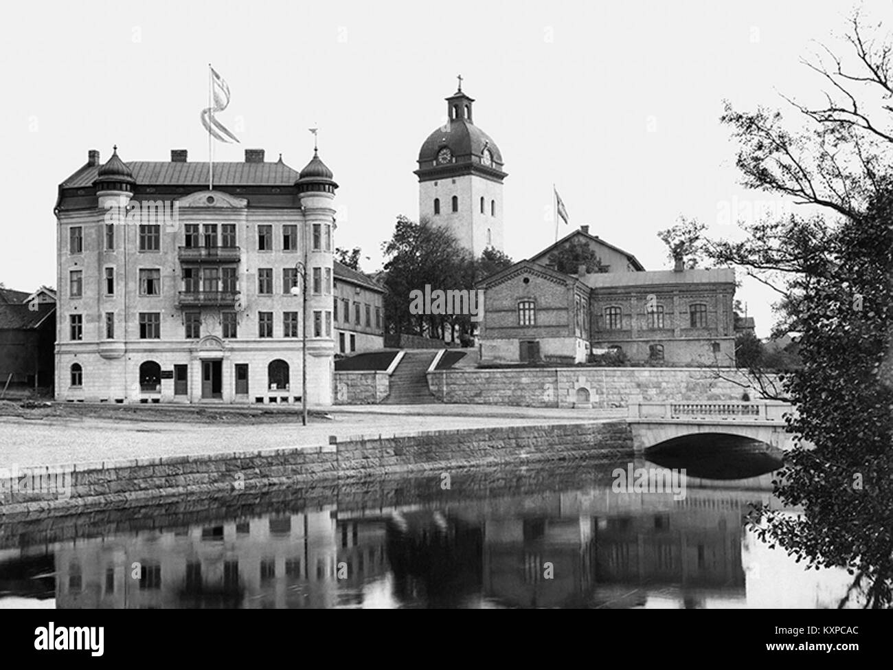 Photograph of Borås Church in Sweden, showing its architectural design ...