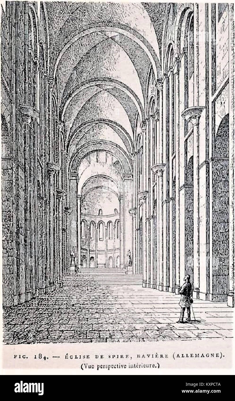 The interior view of the Spire Cathedral in Bavaria, Germany, offers a ...