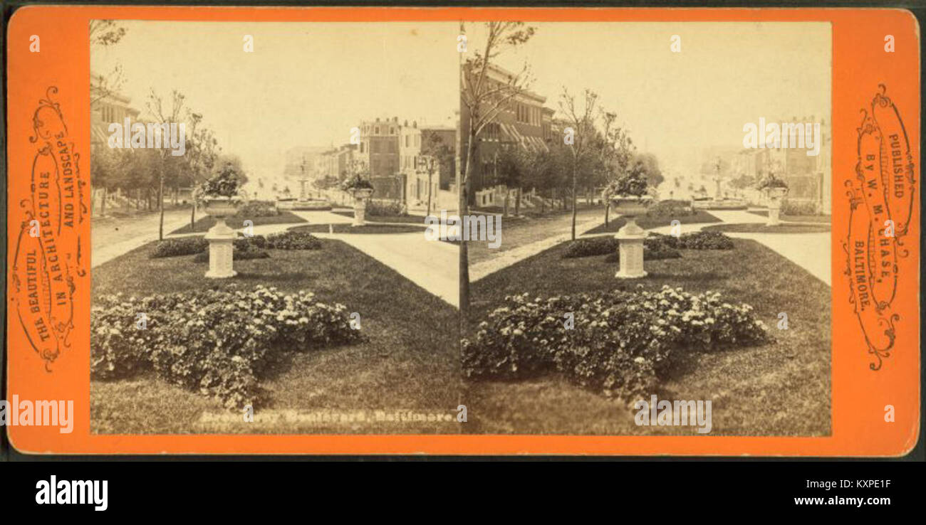 Late 19th-century photograph of Broadway Boulevard in Baltimore ...