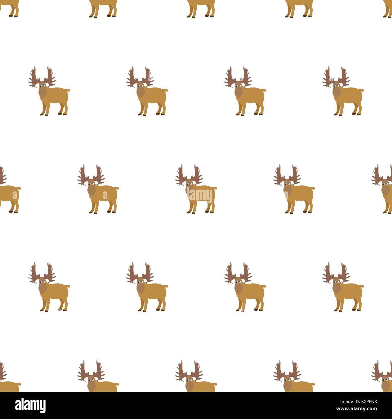 Seamless brown moose pattern on black background. Vector Illustration ...