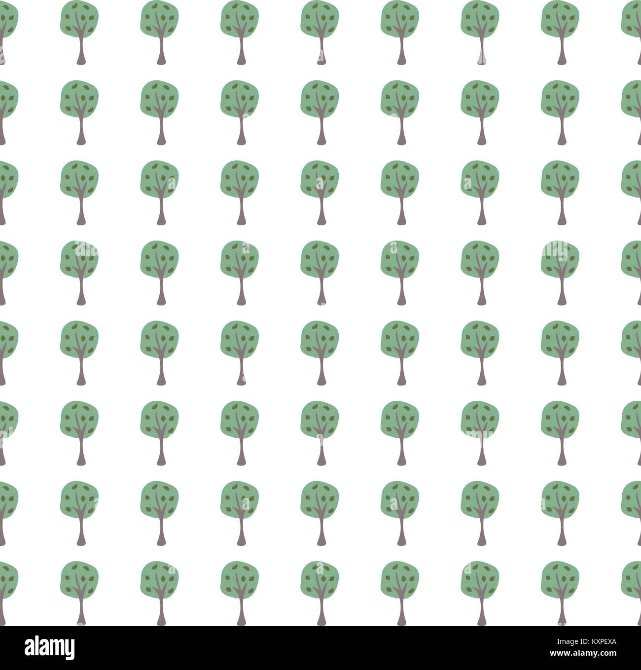 Seamless tree pattern on white background. Vector Illustration Stock ...