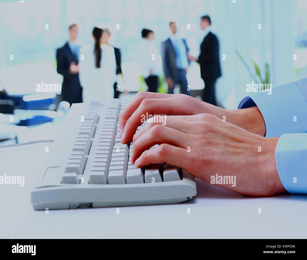 Hands on Keyboard Stock Photo - Alamy
