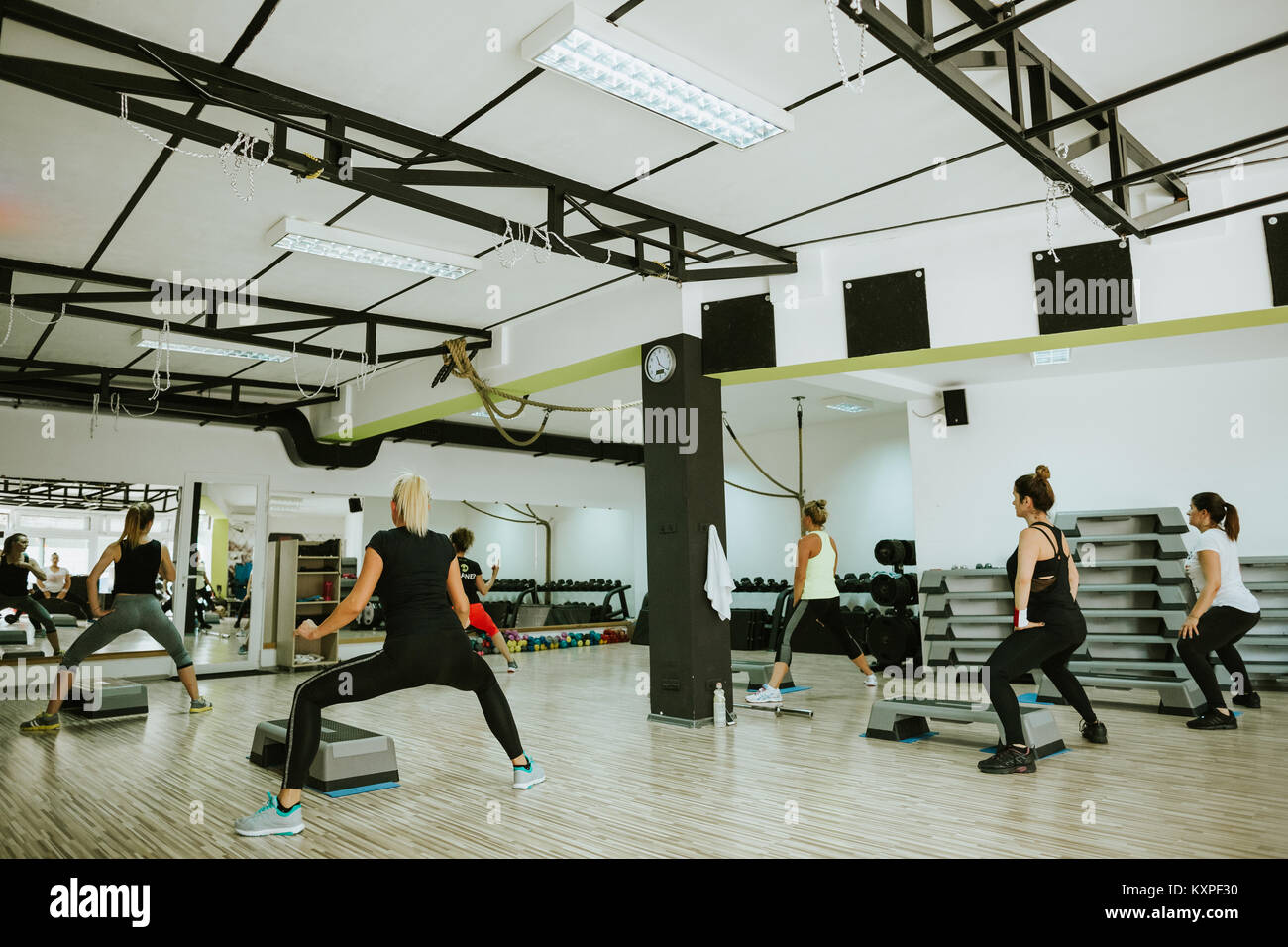 High intensity interval training workout. Hiit group training Stock ...