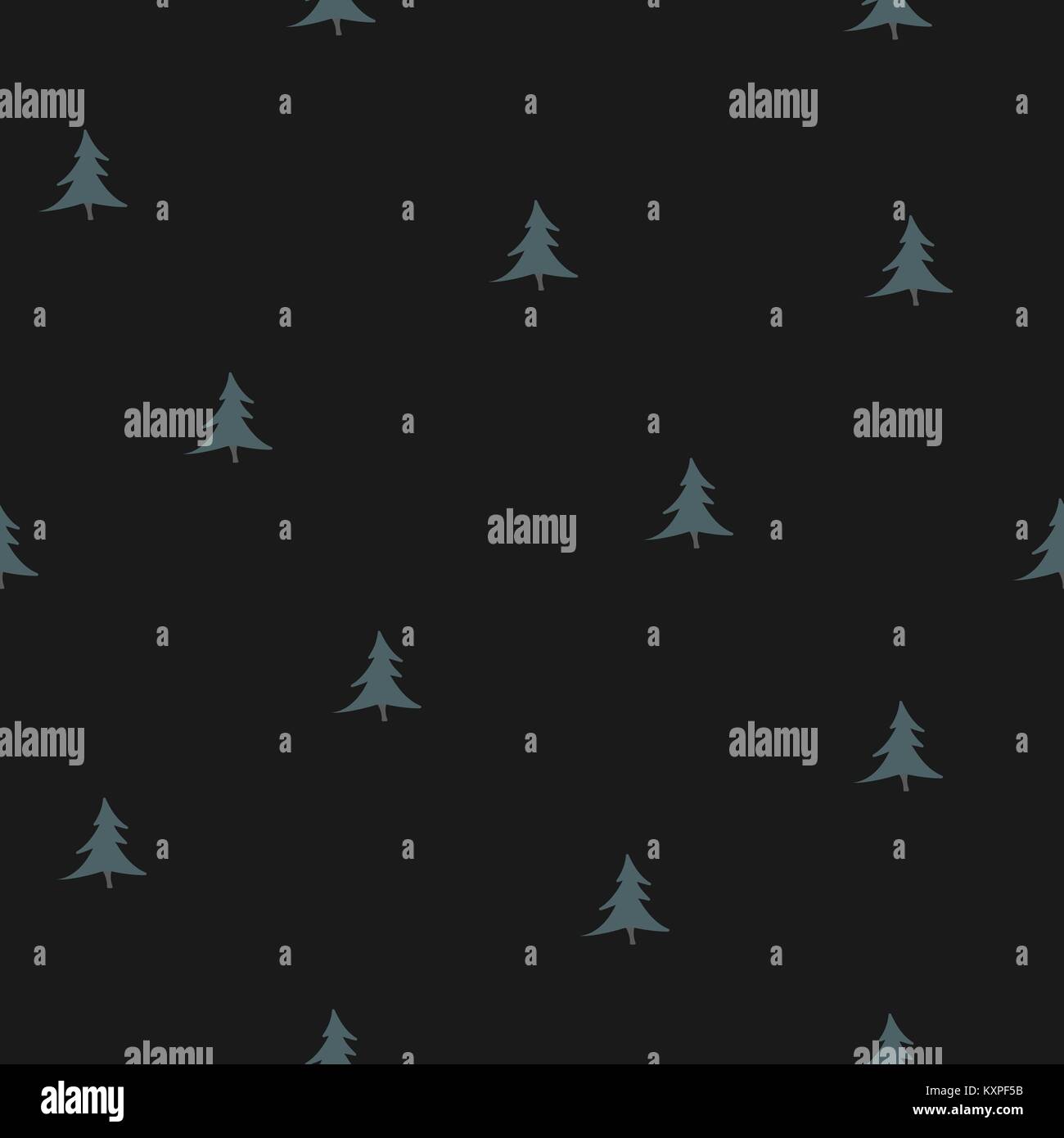 Seamless tree pattern on black. Vector Illustration Stock Vector Image ...
