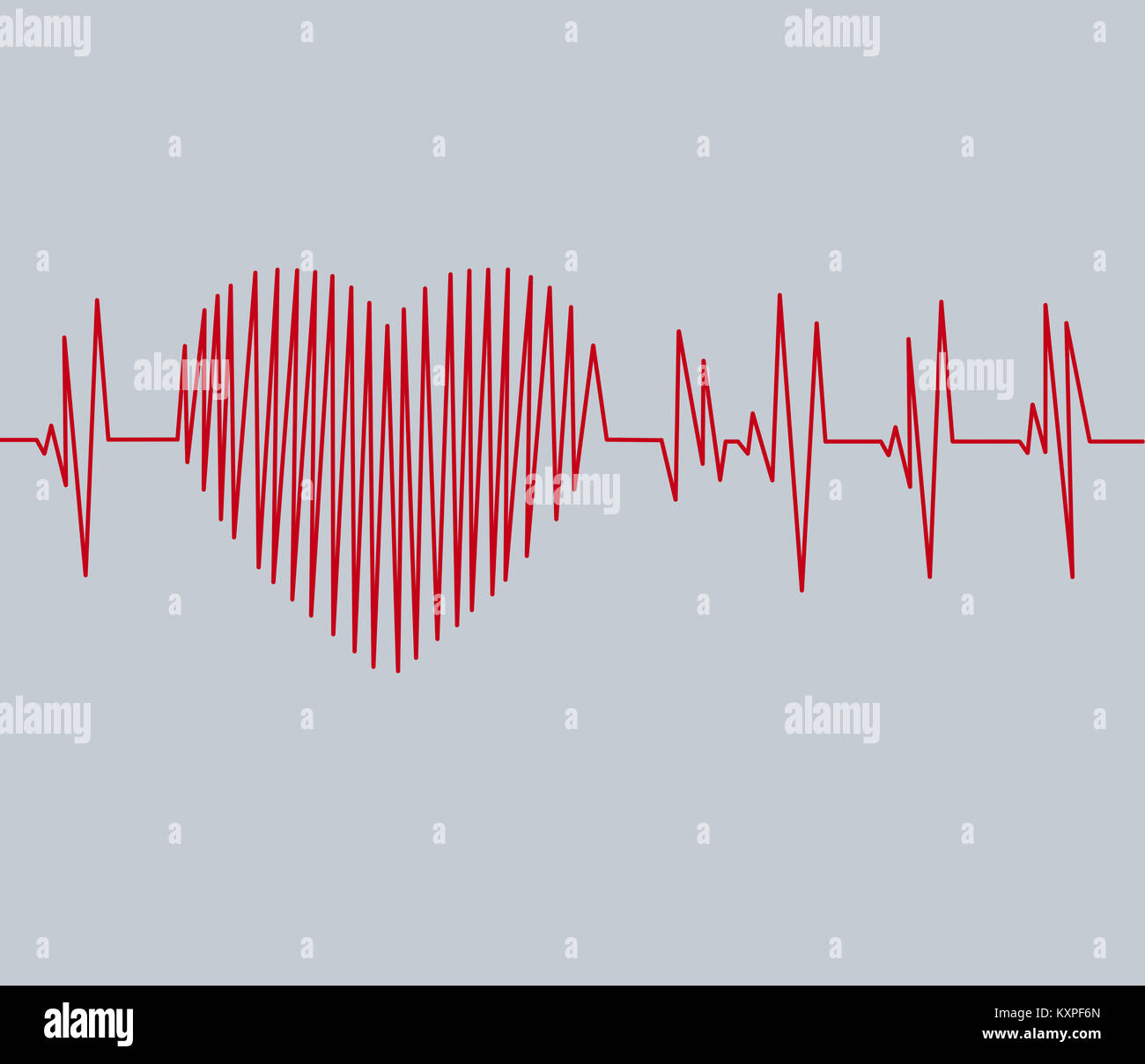 Cardiogram pulse trace and heart concept for cardiovascular medical ...