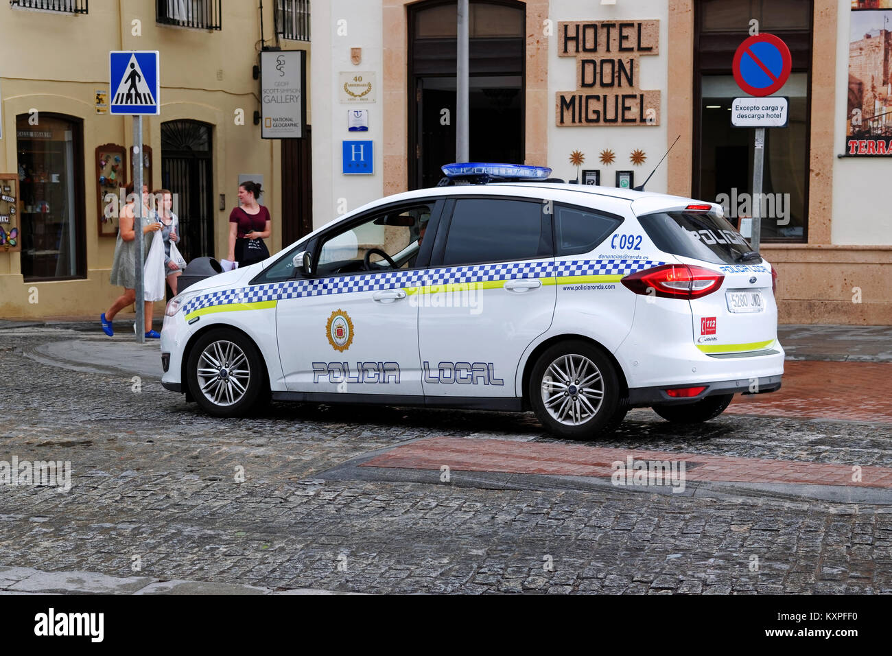 Ronda, Spain (Andalusia) - August 28, 2017: Spanish local police car ...