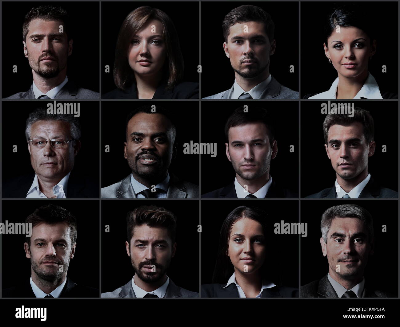 Collage Diverse Faces Expressions People Concept Stock Photo - Alamy