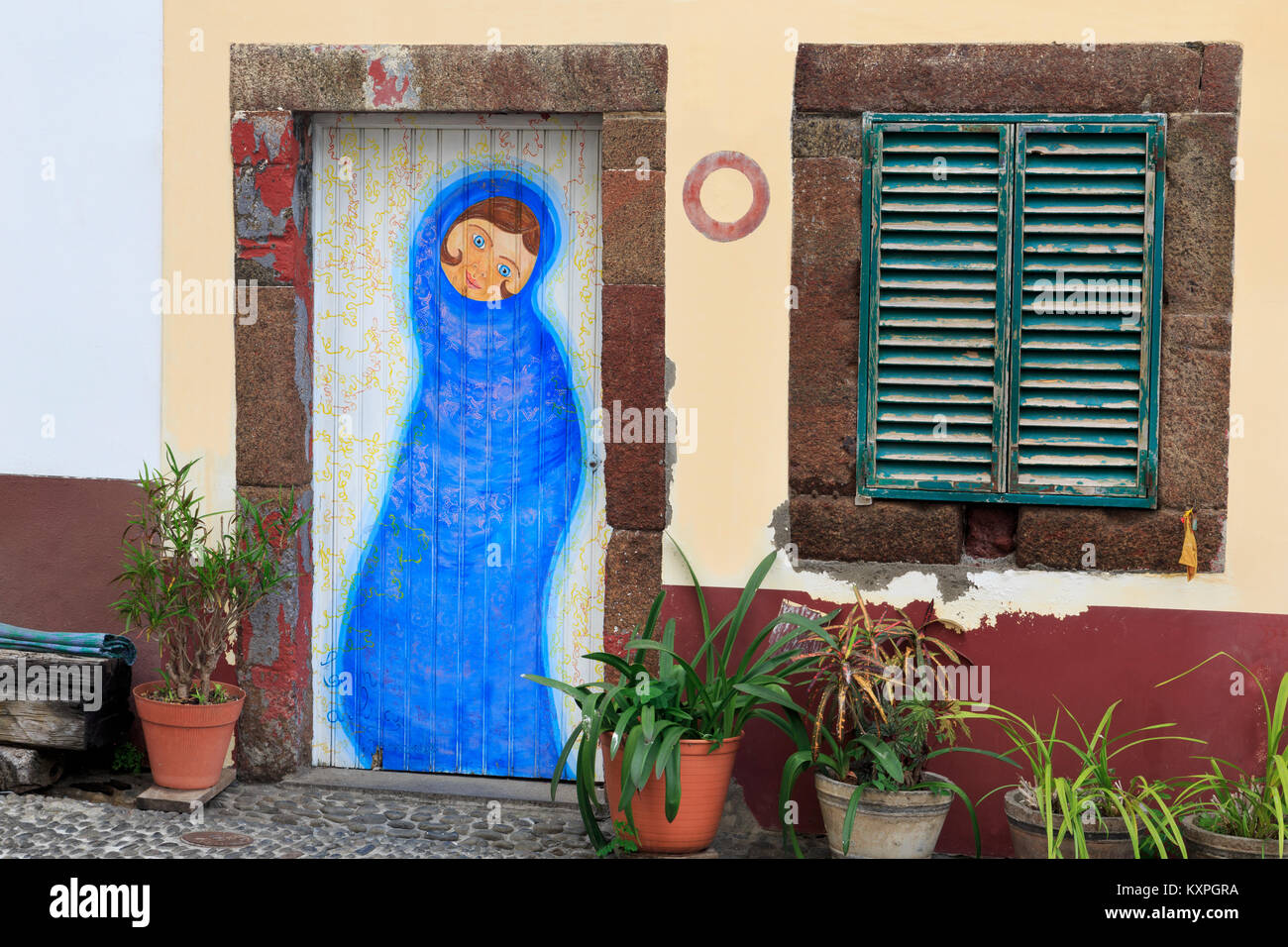 Portugal madeira funchal painted door hi-res stock photography and ...