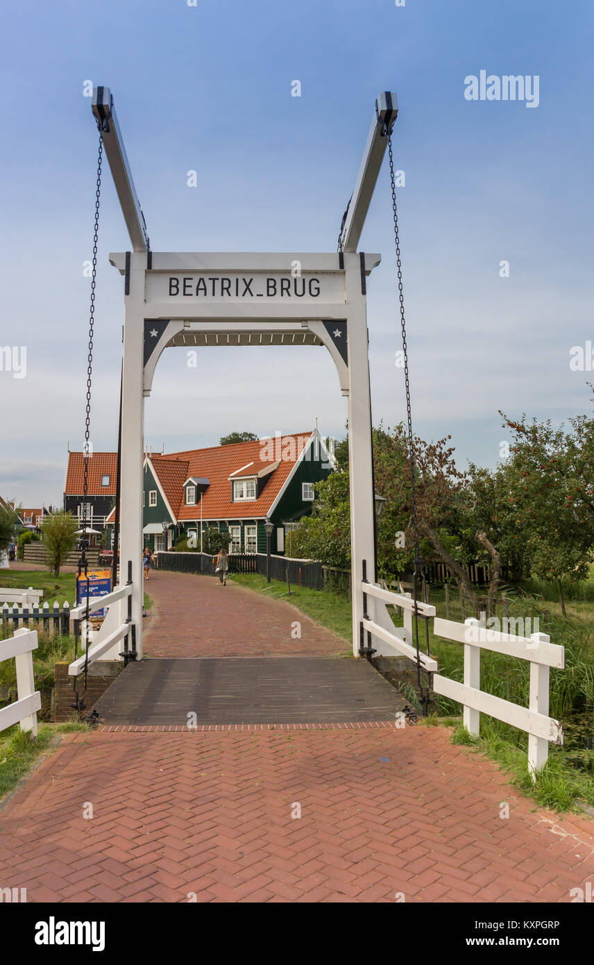 Old wooden bridge in historic town Marken, Netherlands Stock Photo - Alamy