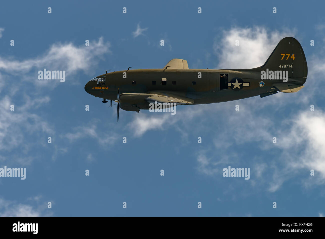 READING, PA - JUNE 3, 2017: CURTISS C-46 "COMMANDO"'TINKER BELLE'in ...