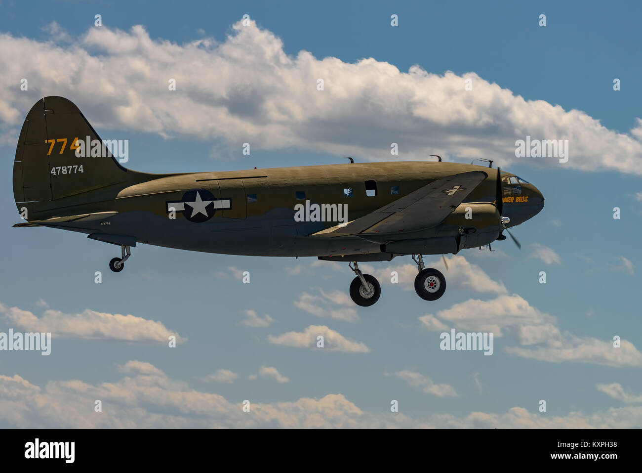 READING, PA - JUNE 3, 2017: CURTISS C-46 "COMMANDO"'TINKER BELLE'in ...