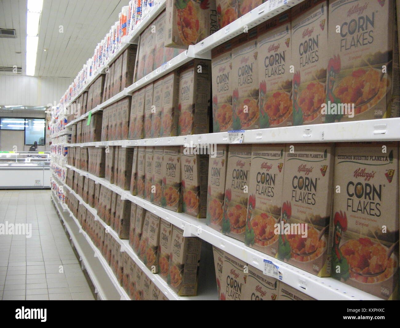 Problems with food supply. Many supermarkets and stores place the same ...