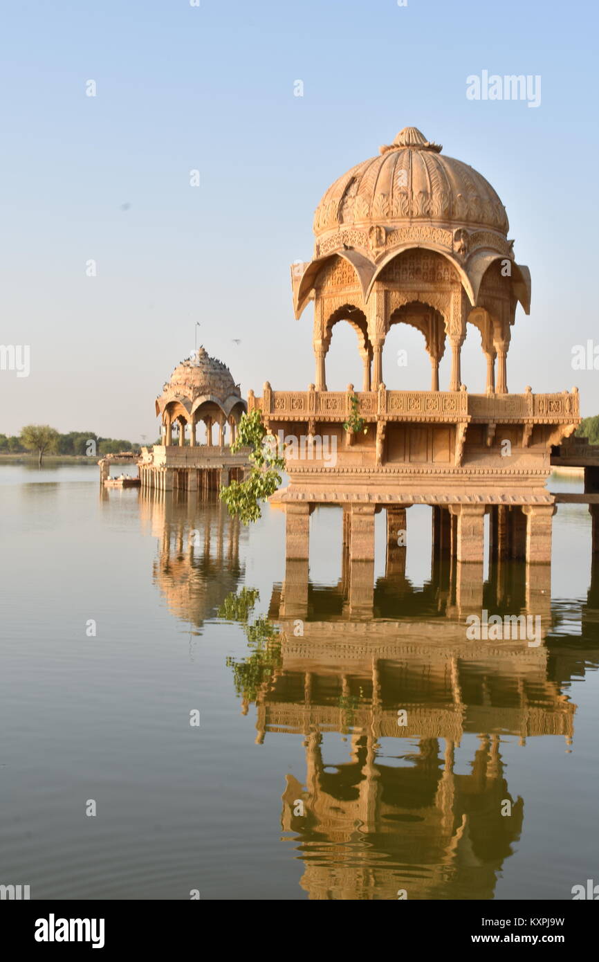 historical monument in gadisar lake jaisalmer rajasthan india Stock ...