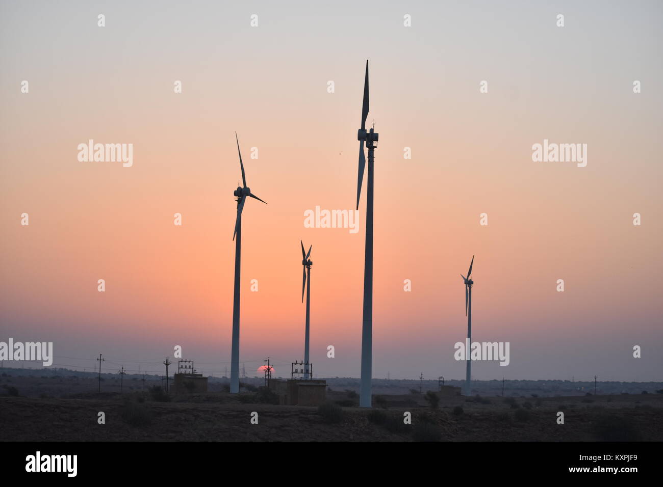 modern windmills in thar desert jaisalmer rajasthan india Stock Photo ...