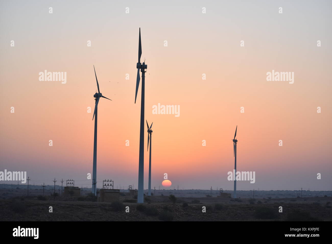modern windmills in thar desert jaisalmer rajasthan india Stock Photo ...