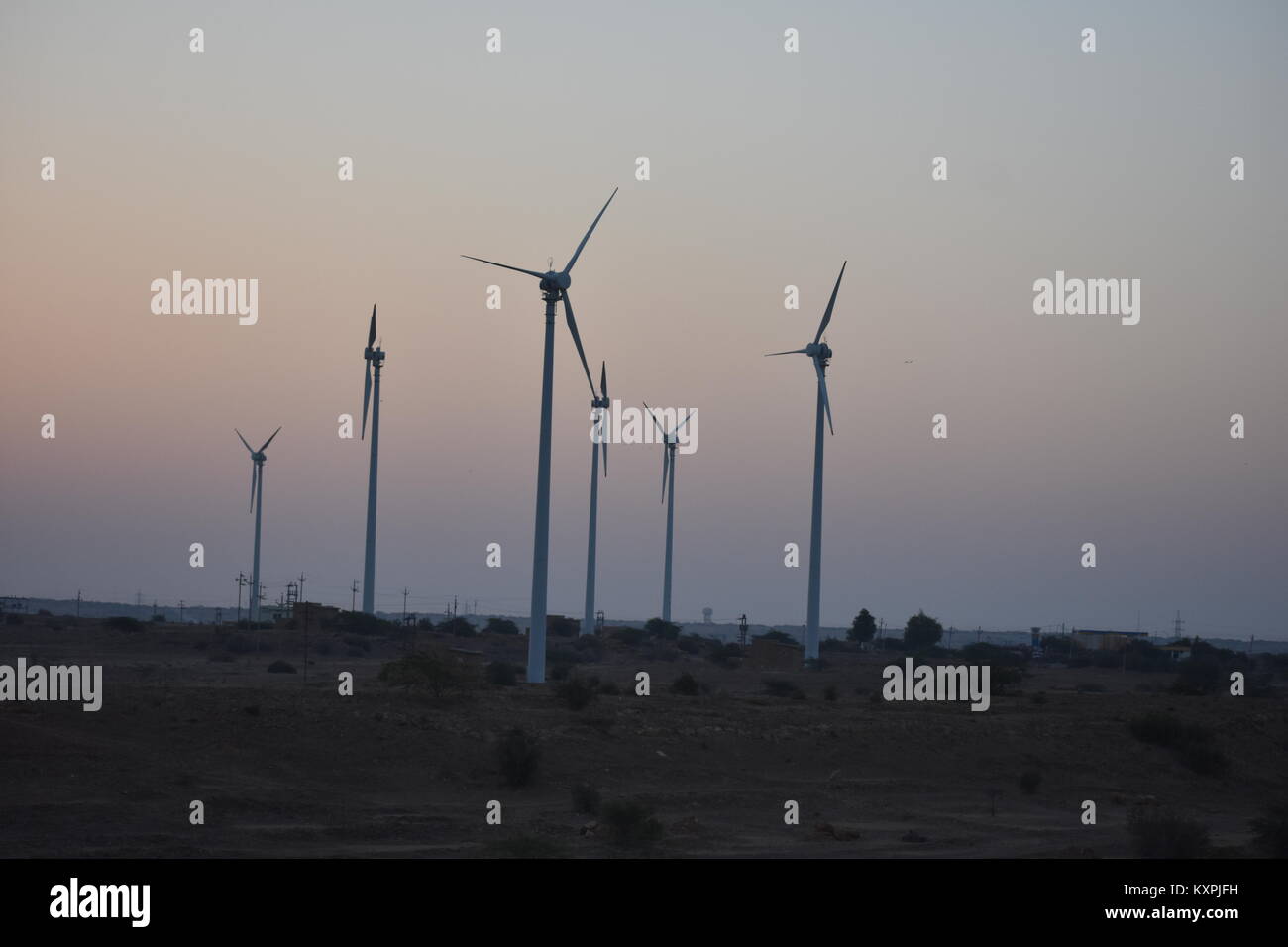 modern windmills in thar desert jaisalmer rajasthan india Stock Photo ...