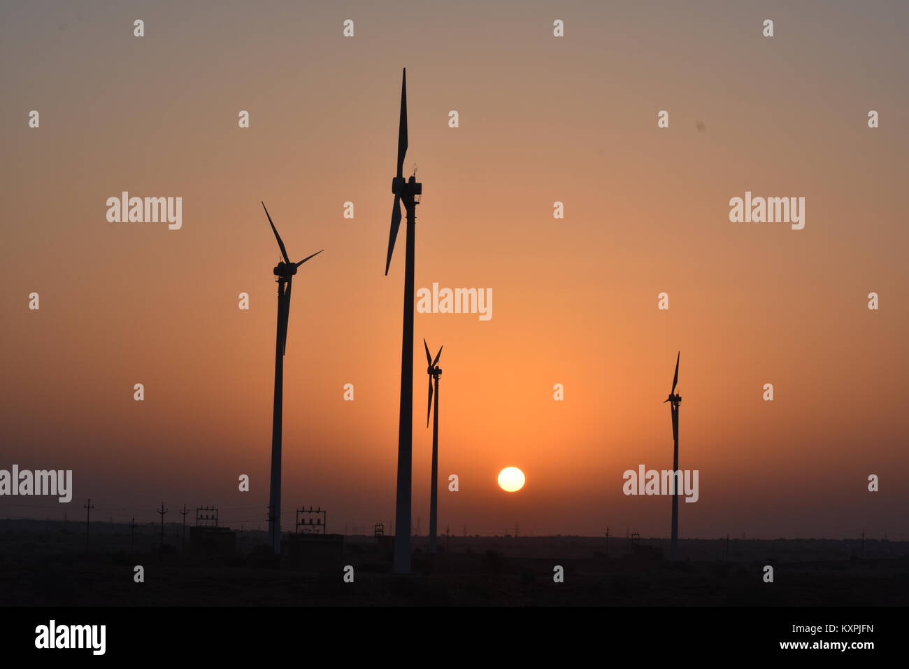 modern windmills in thar desert jaisalmer rajasthan india Stock Photo ...