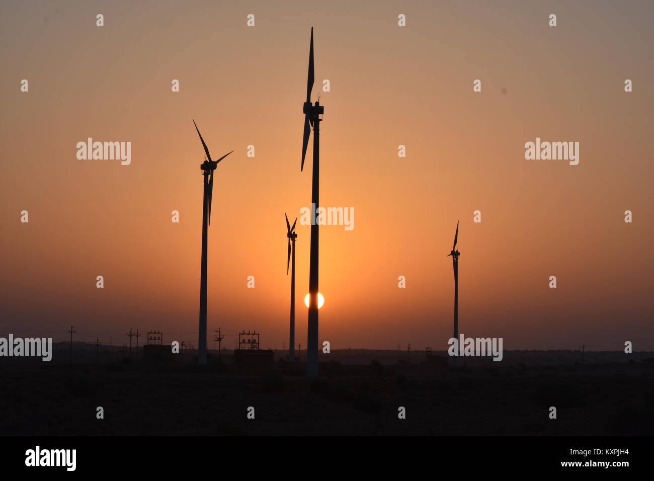 modern windmills in thar desert jaisalmer rajasthan india Stock Photo ...