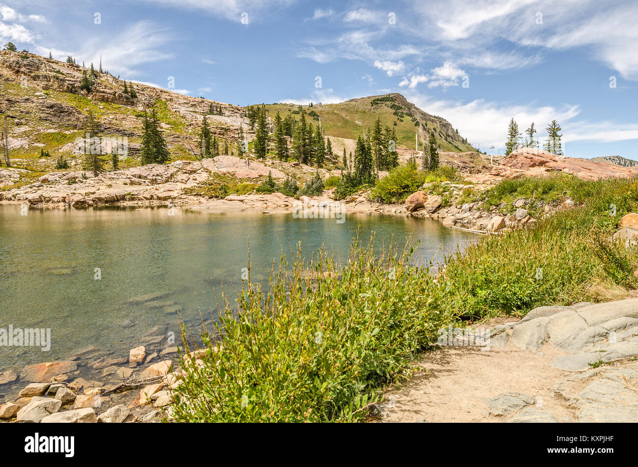 Cecret Lake is a mountain lake in Utah Stock Photo - Alamy