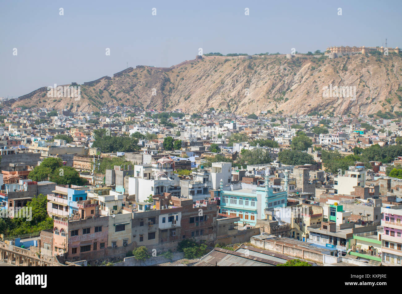 Landscape of the city of Jaipur in India the top view Stock Photo - Alamy