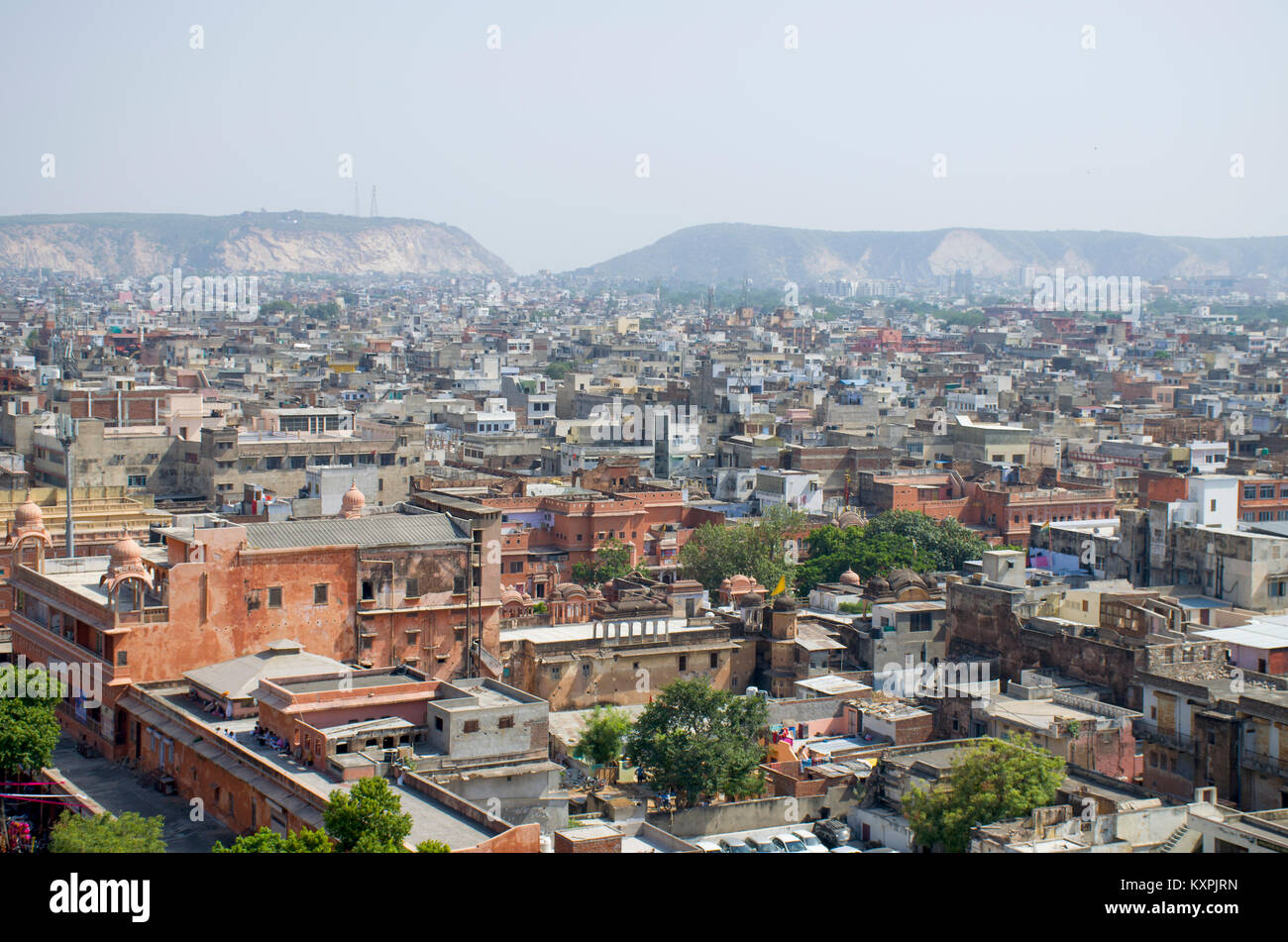 Landscape of the city of Jaipur in India the top view Stock Photo - Alamy