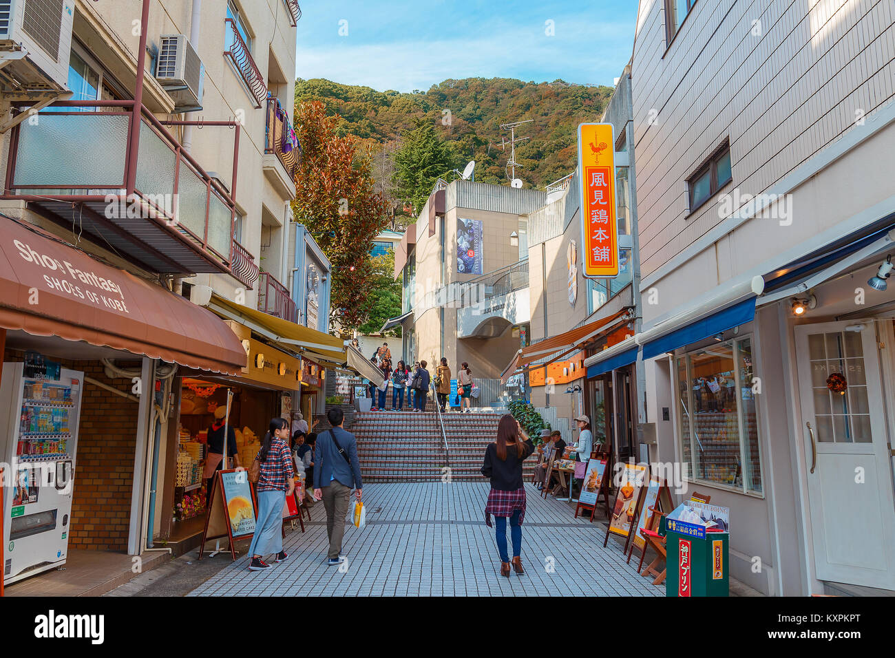 KOBE, JAPAN - OCTOBER 26: Kitano District in Kobe, Japan on October 26 ...
