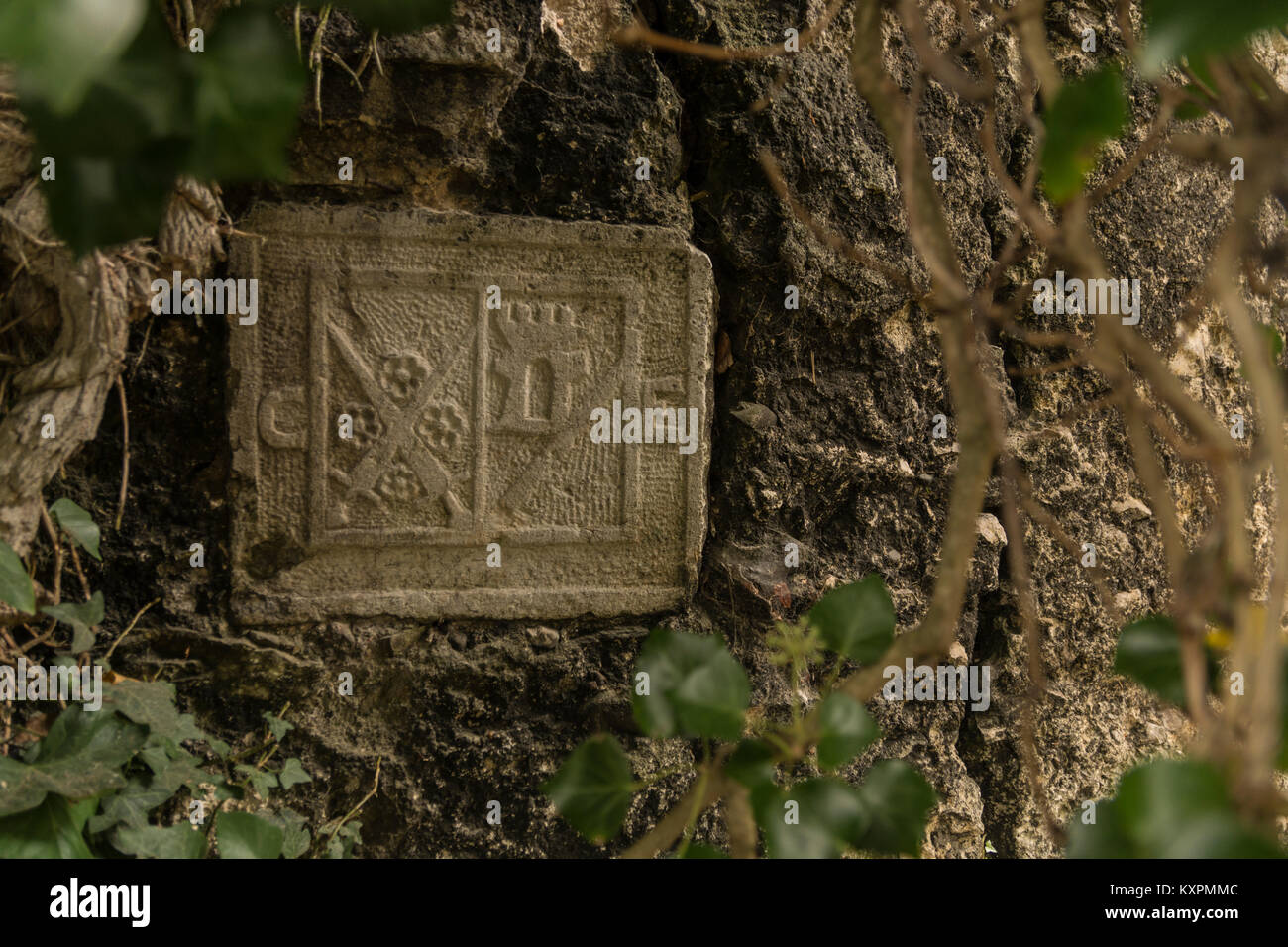 Coat of arms carved in stone. Howth. Ireland Stock Photo - Alamy