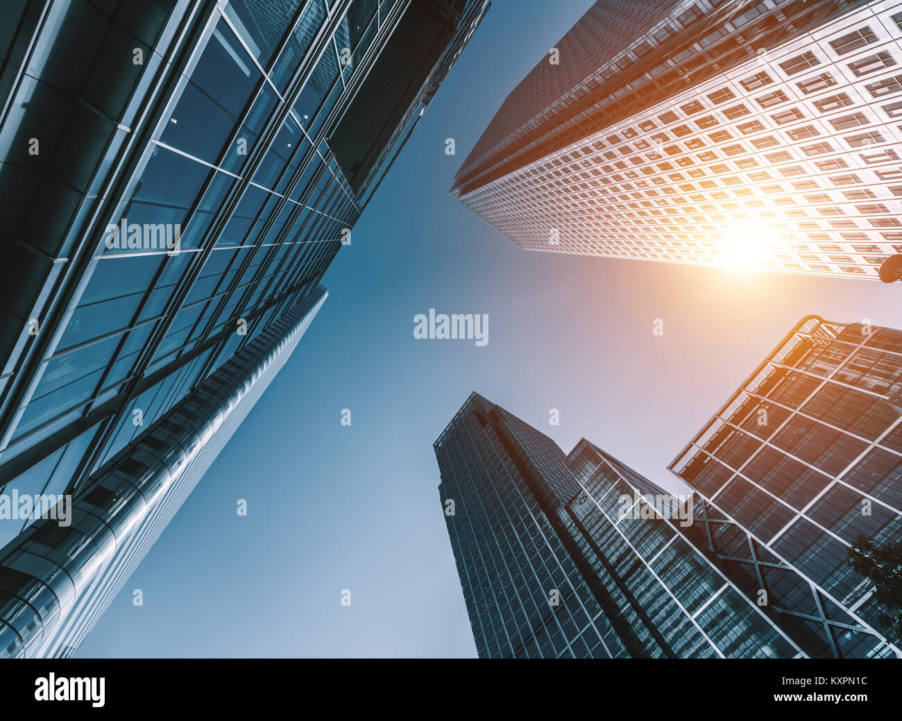 skyscrapers in a finance district Stock Photo - Alamy