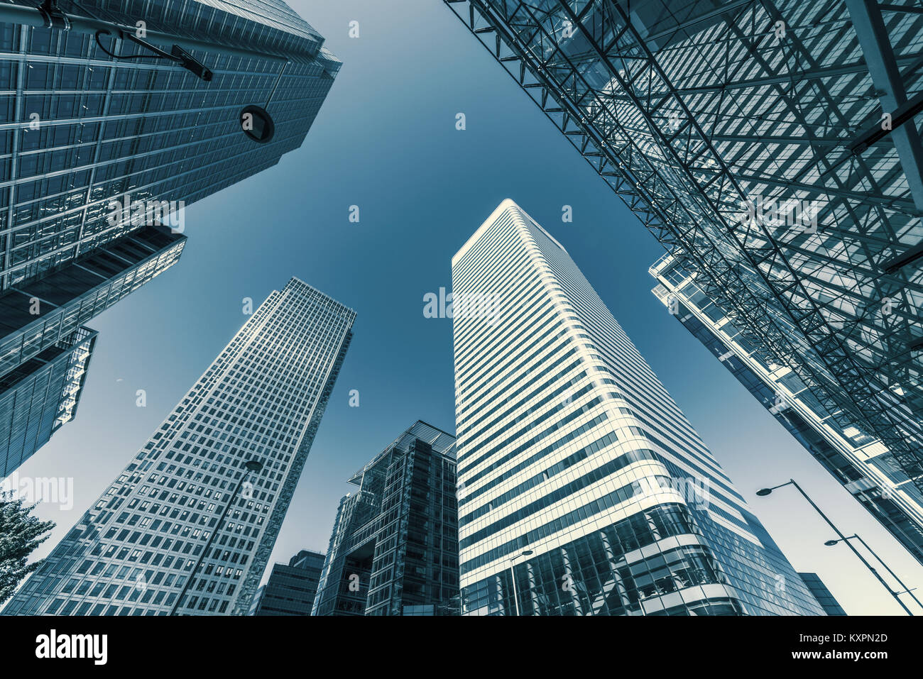 skyscrapers in a finance district Stock Photo - Alamy