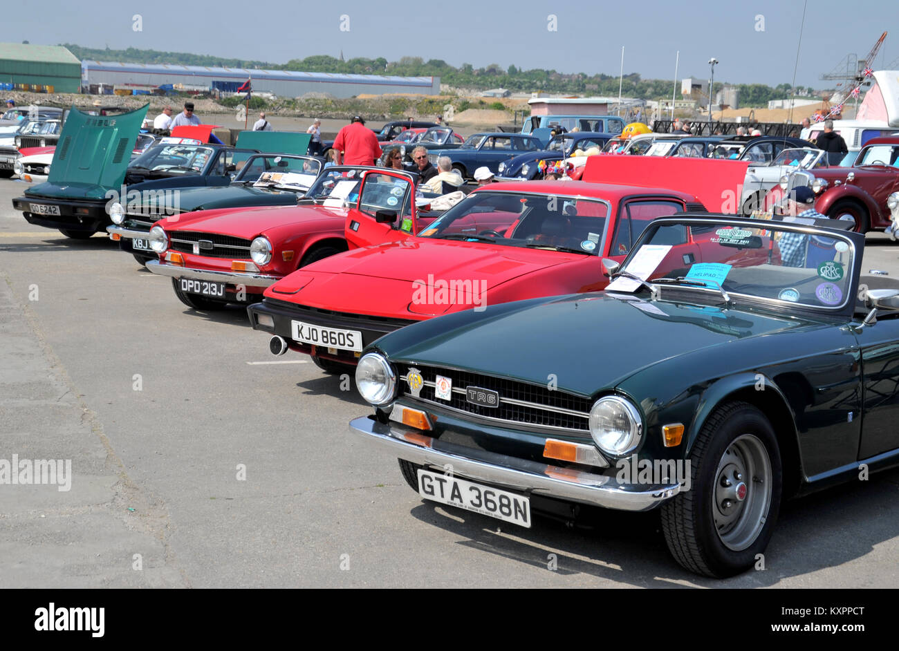 classic Triumph cars at Chatham Dockyard classic car shows Stock Photo ...