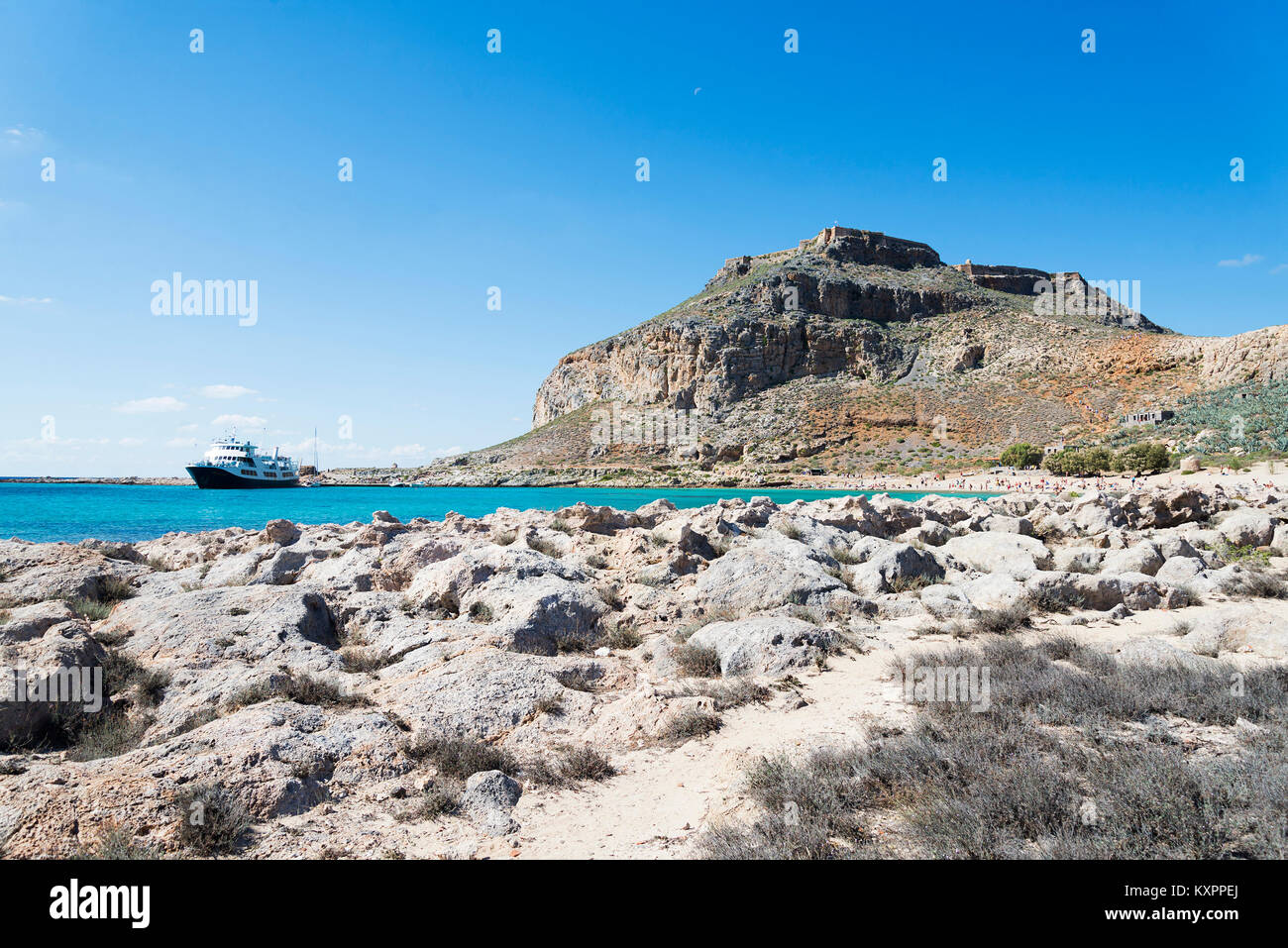 The view of the mountains and the beach. The island of Crete, Greece ...