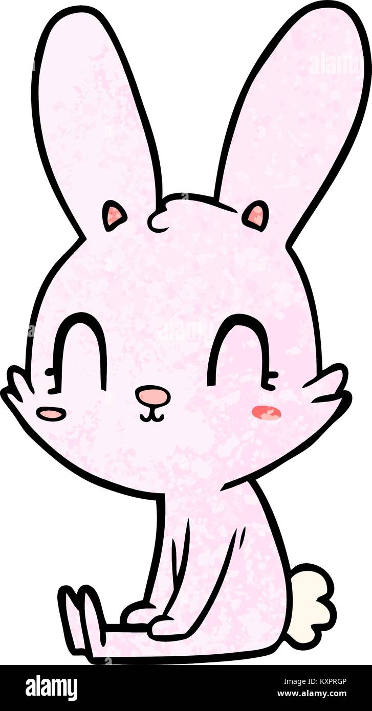 cute cartoon rabbit sitting Stock Vector Image & Art - Alamy
