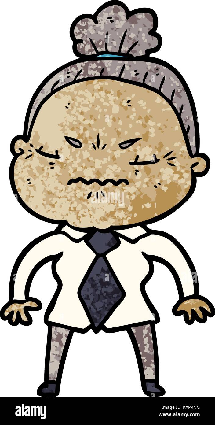 cartoon annoyed old lady Stock Vector Image & Art - Alamy