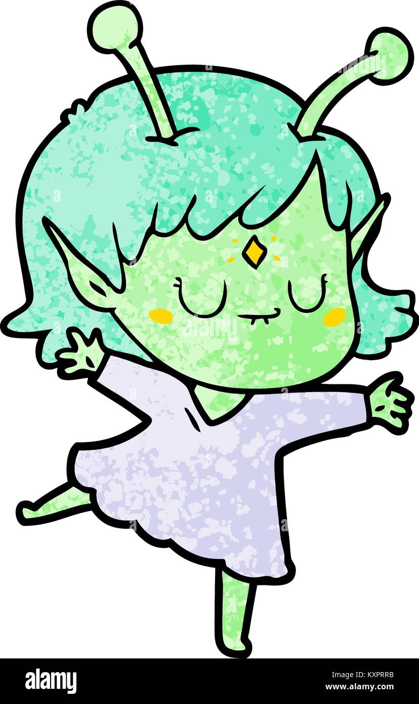 cartoon alien girl Stock Vector Image & Art - Alamy