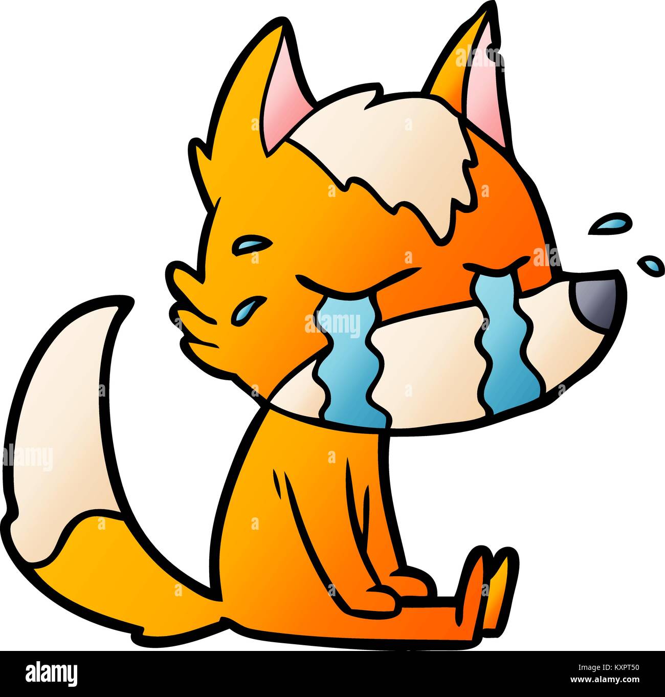 sad little fox cartoon character Stock Vector Image & Art - Alamy
