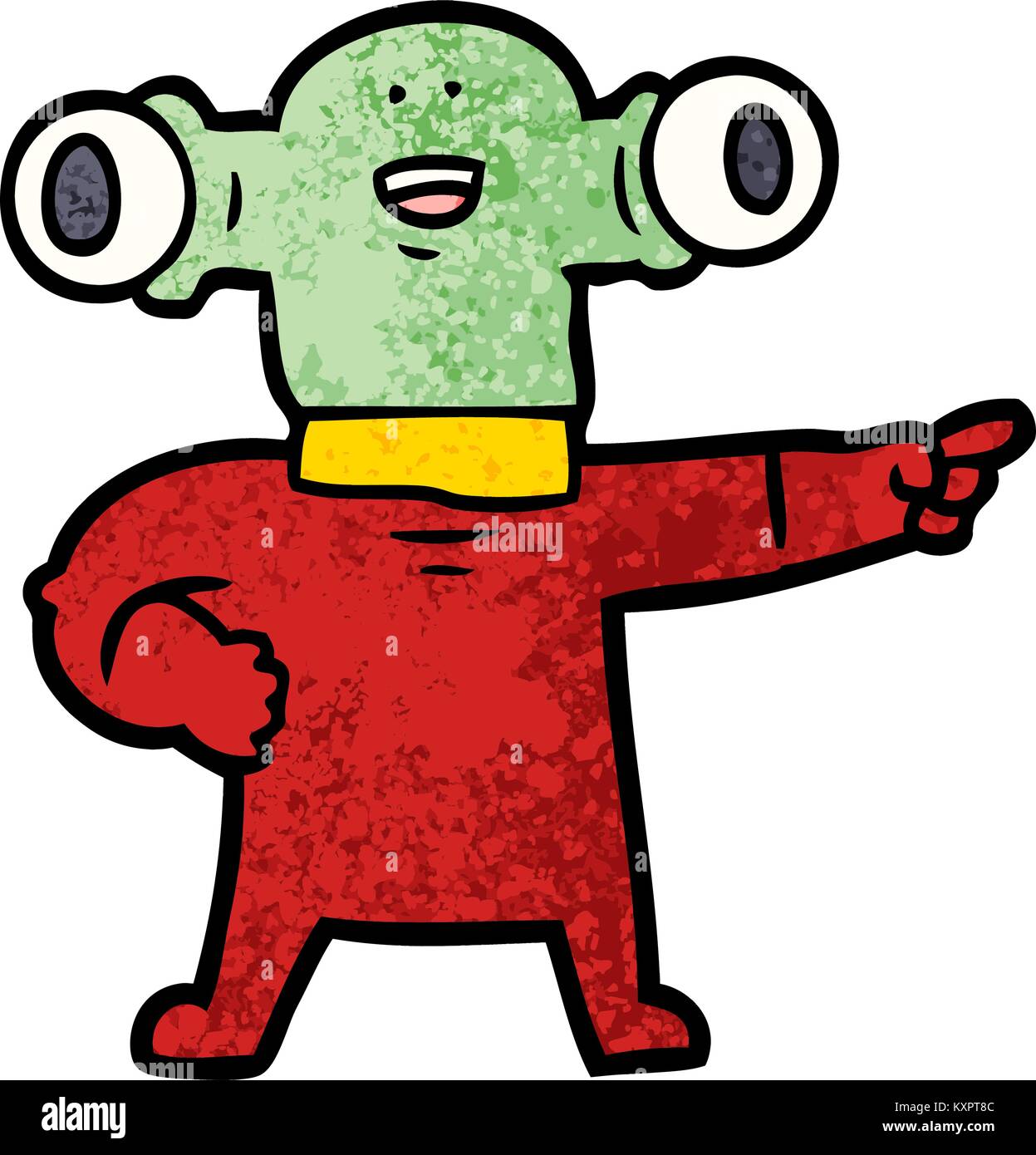 friendly cartoon alien pointing Stock Vector Image & Art - Alamy