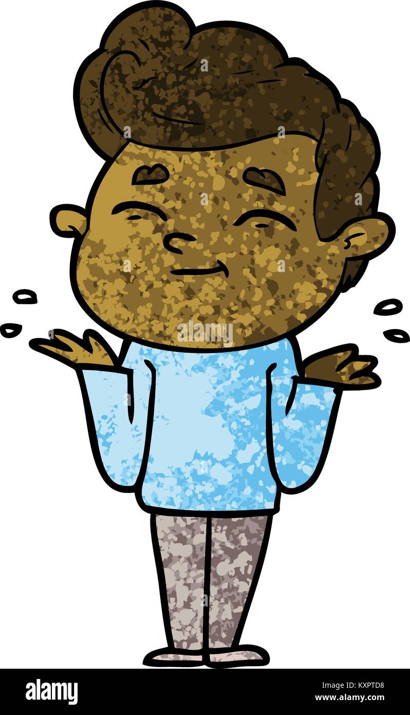 happy cartoon man shrugging Stock Vector Image & Art - Alamy