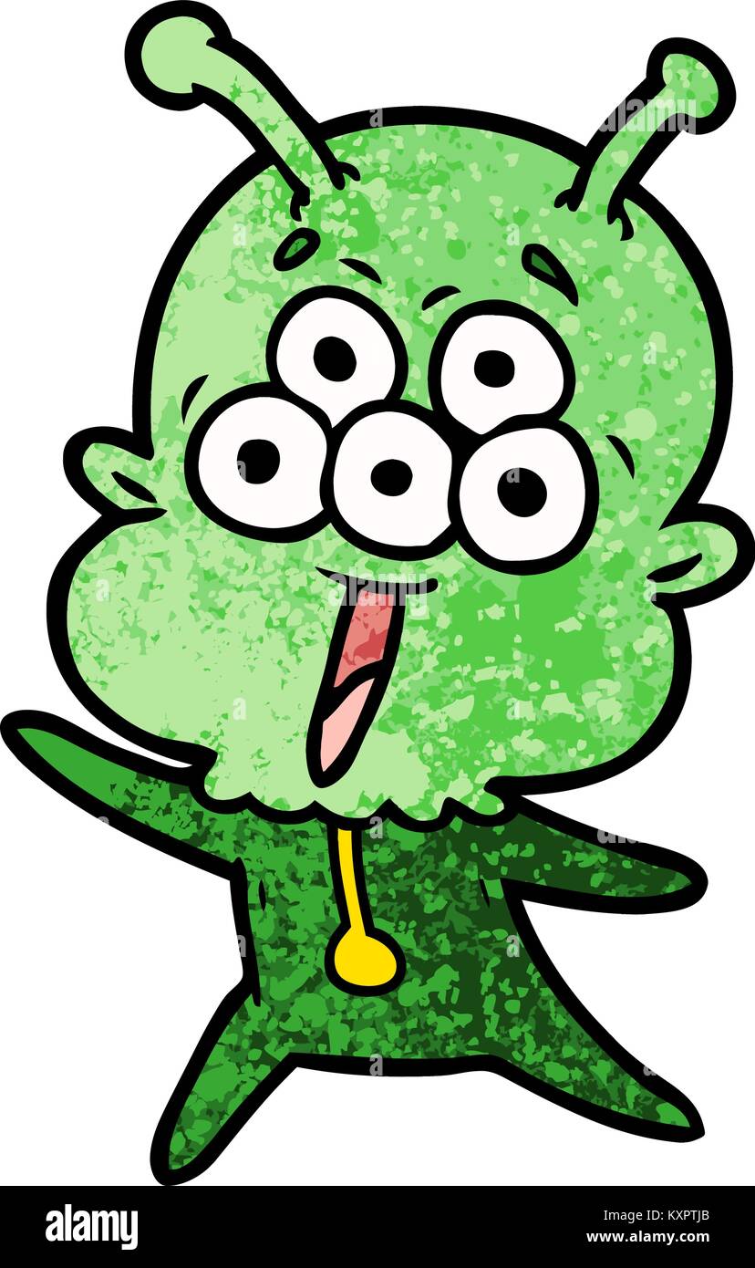 happy cartoon alien Stock Vector Image & Art - Alamy