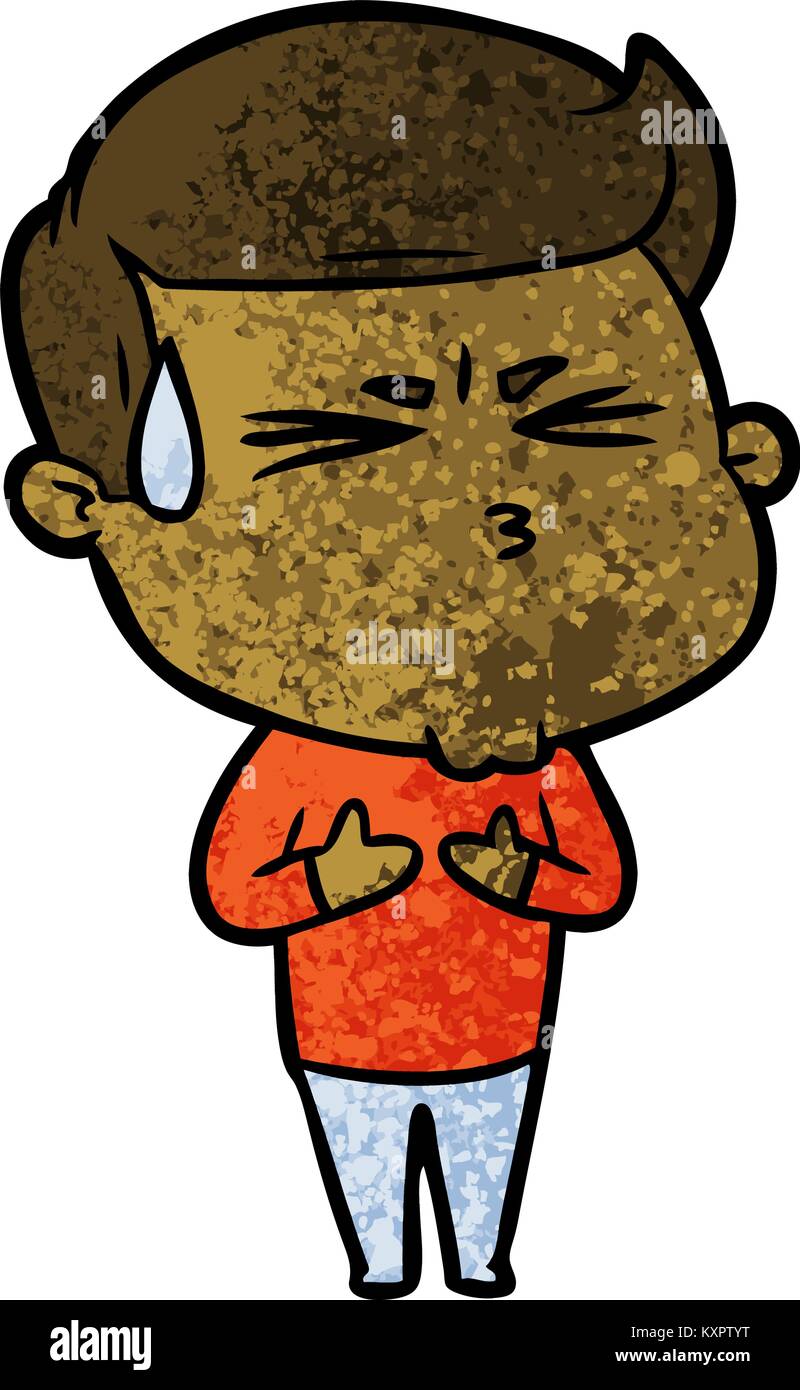 cartoon man sweating Stock Vector Image & Art - Alamy