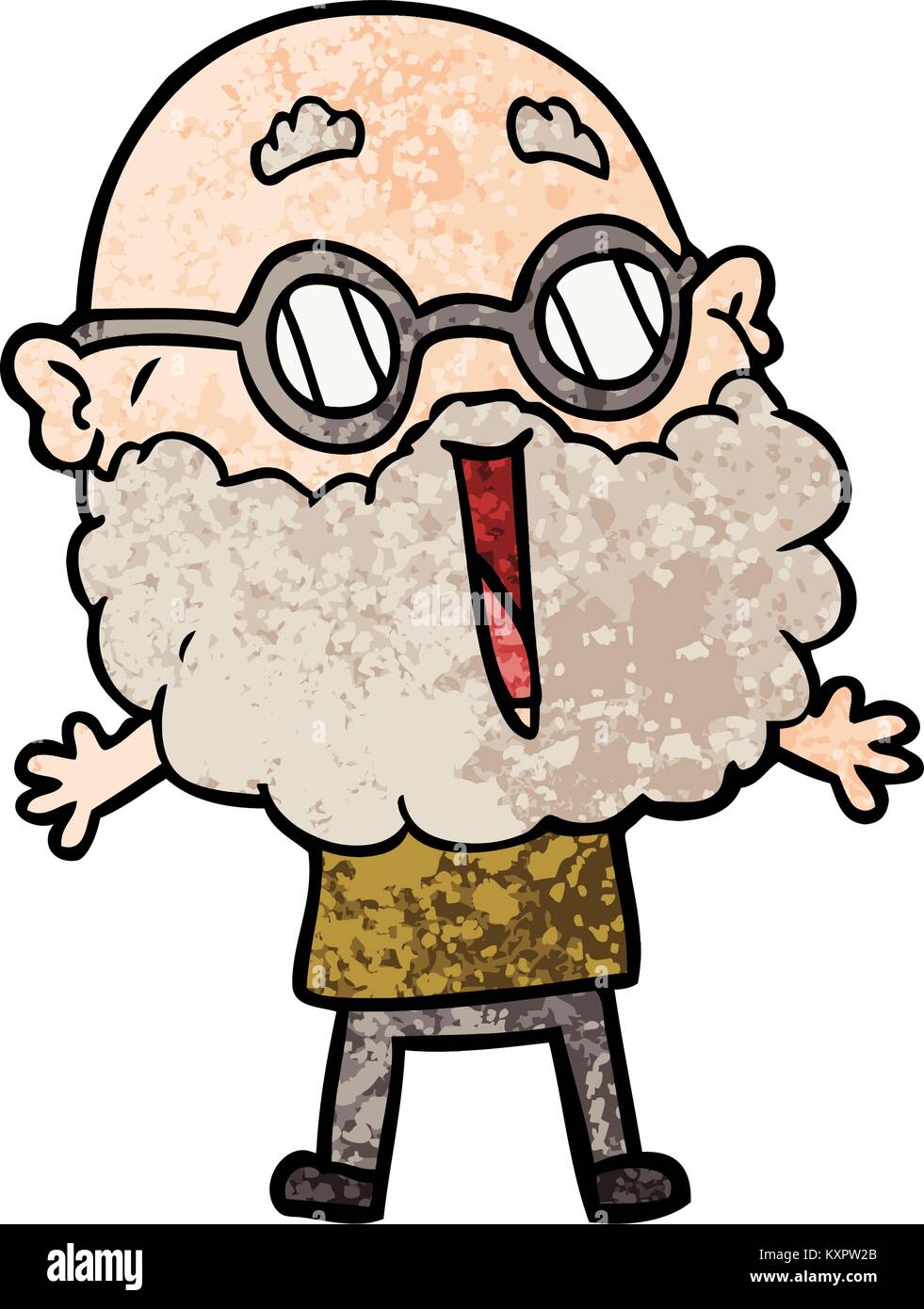cartoon joyful man with beard Stock Vector Image & Art - Alamy