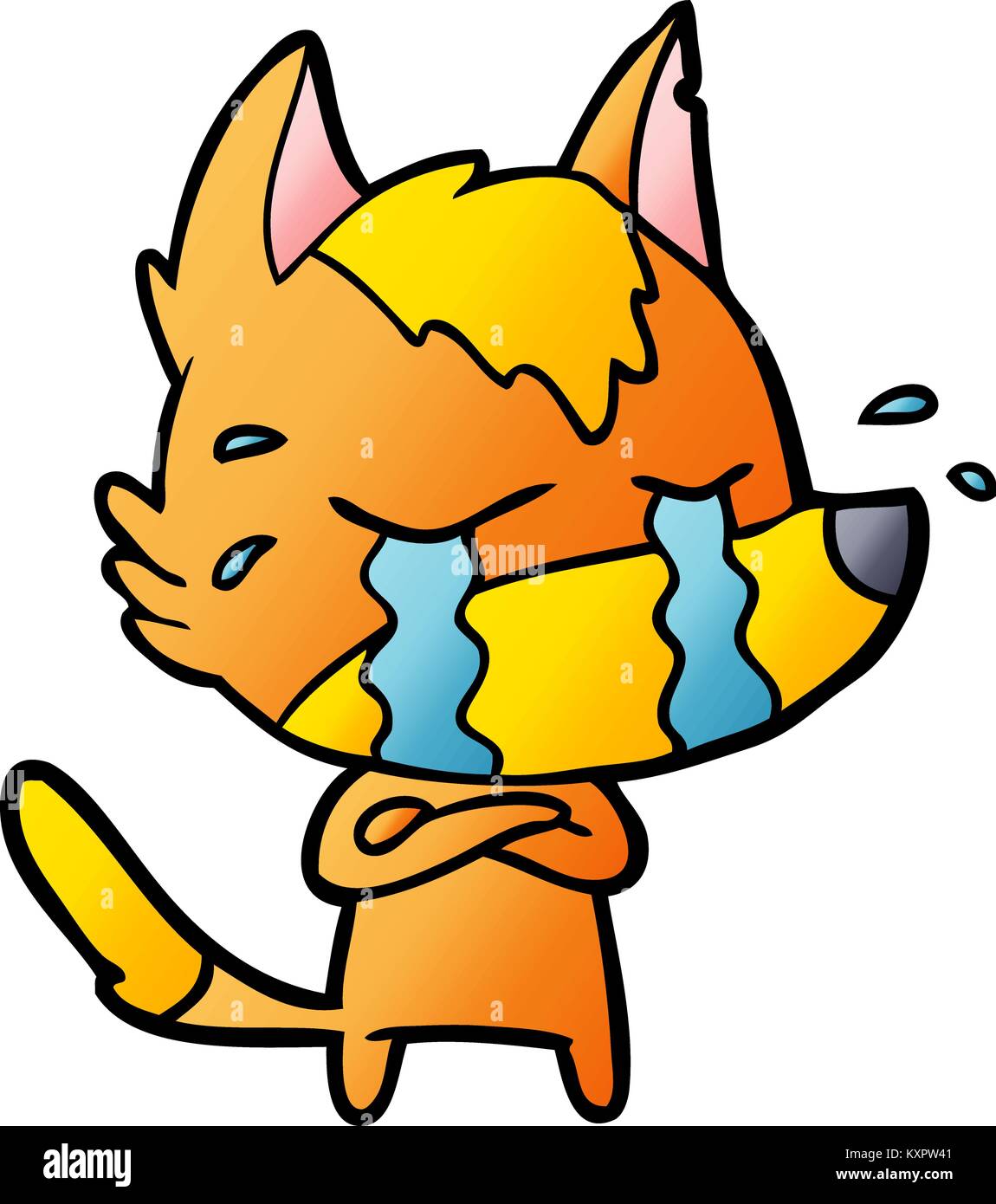 sad little fox cartoon character Stock Vector Image & Art - Alamy