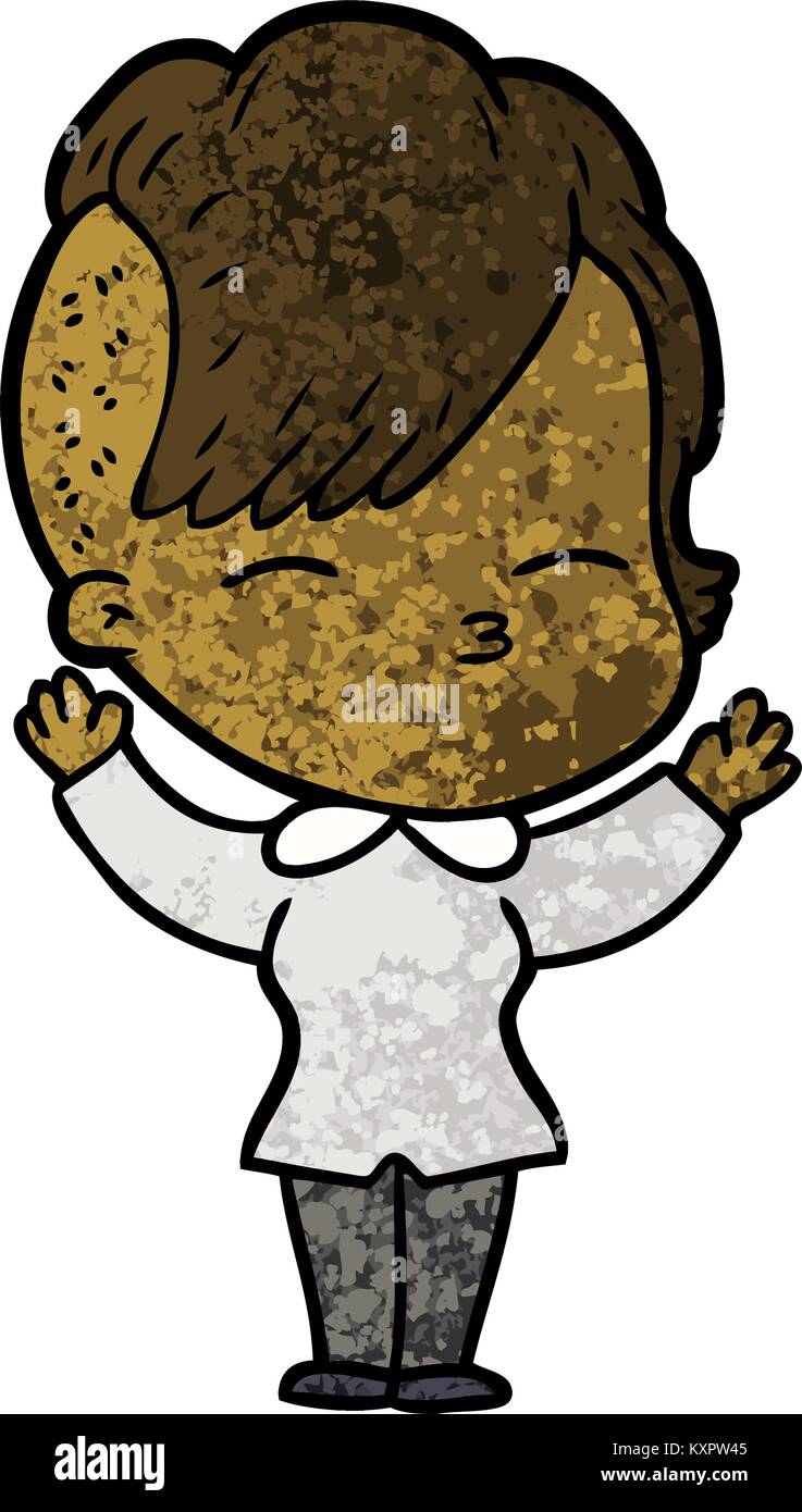cartoon squinting girl Stock Vector Image & Art - Alamy
