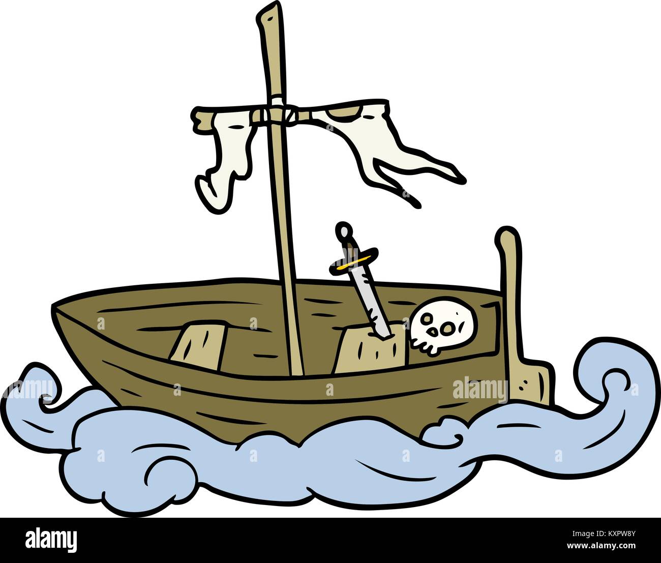 cartoon old shipwrecked boat Stock Vector Image & Art - Alamy