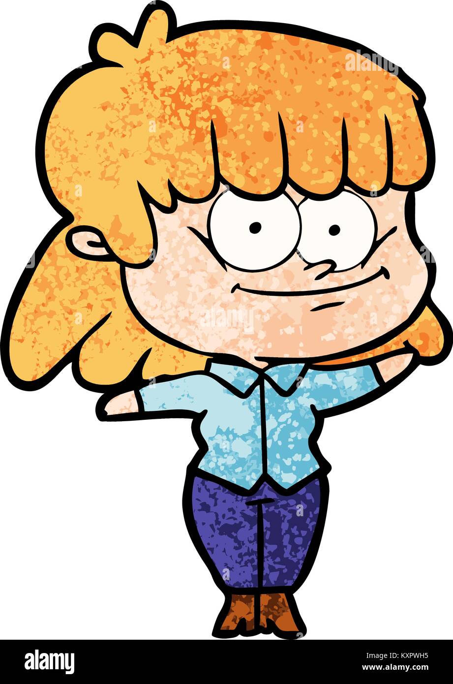 cartoon girl smiling Stock Vector Image & Art - Alamy