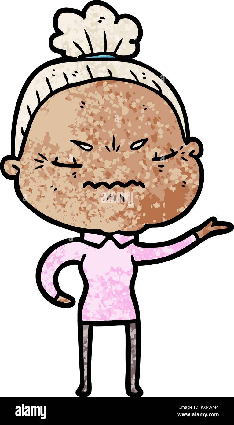 cartoon annoyed old lady Stock Vector Image & Art - Alamy
