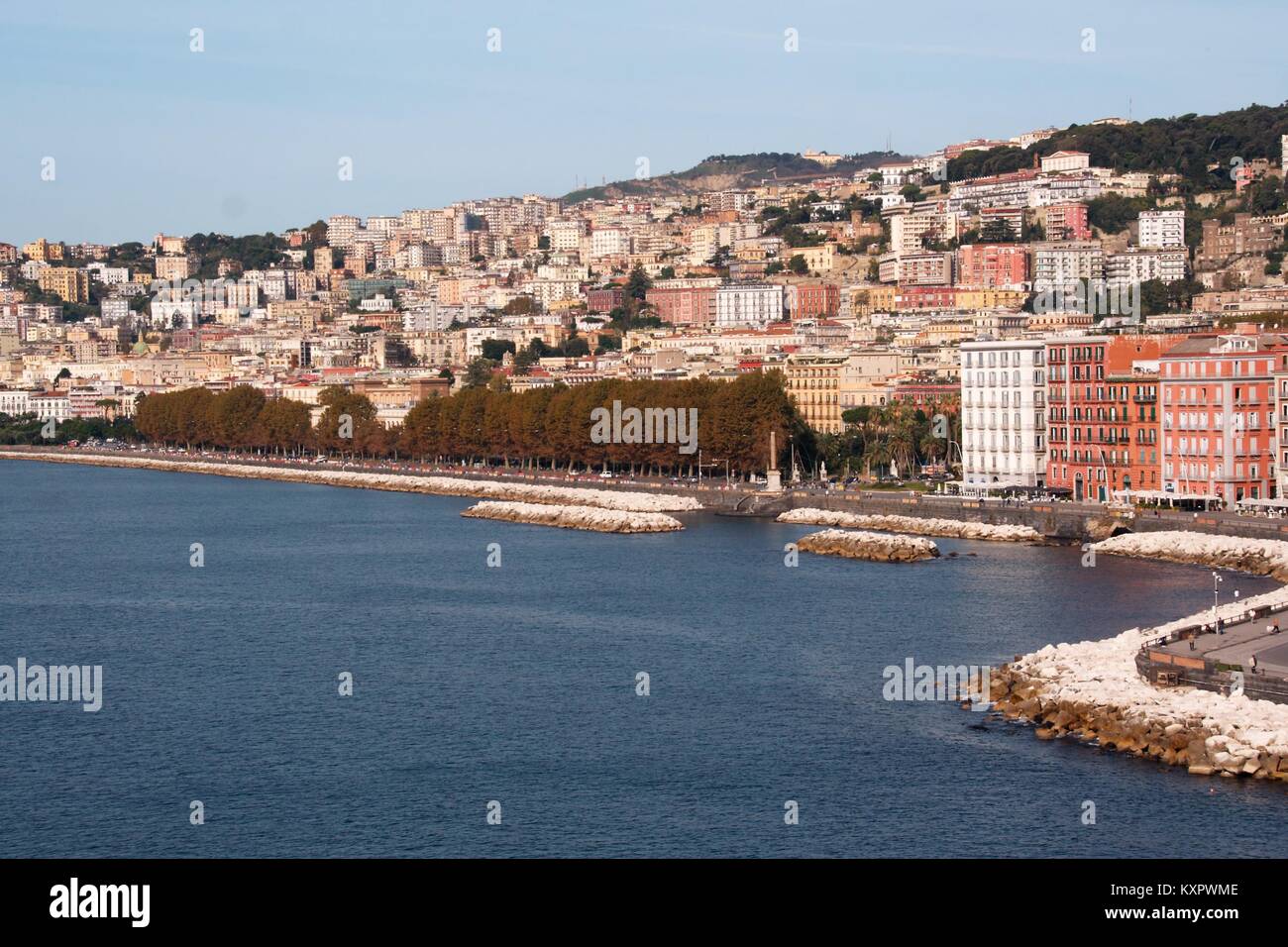 Naples cityscape and Via Partenope Stock Photo - Alamy